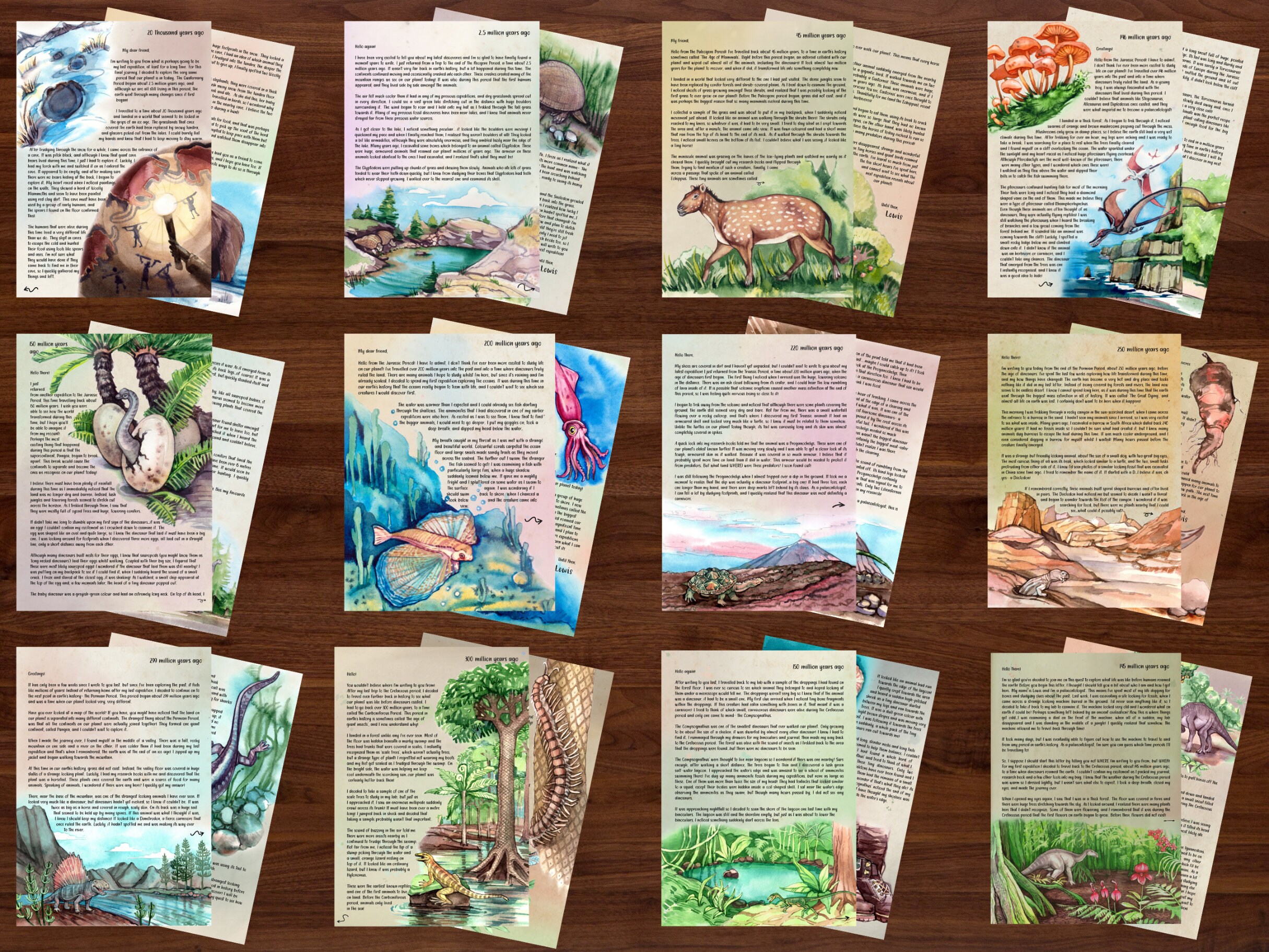 Illustrated Letters/dinosaur Fossil/kids Lesson Plans/curriculum ...
