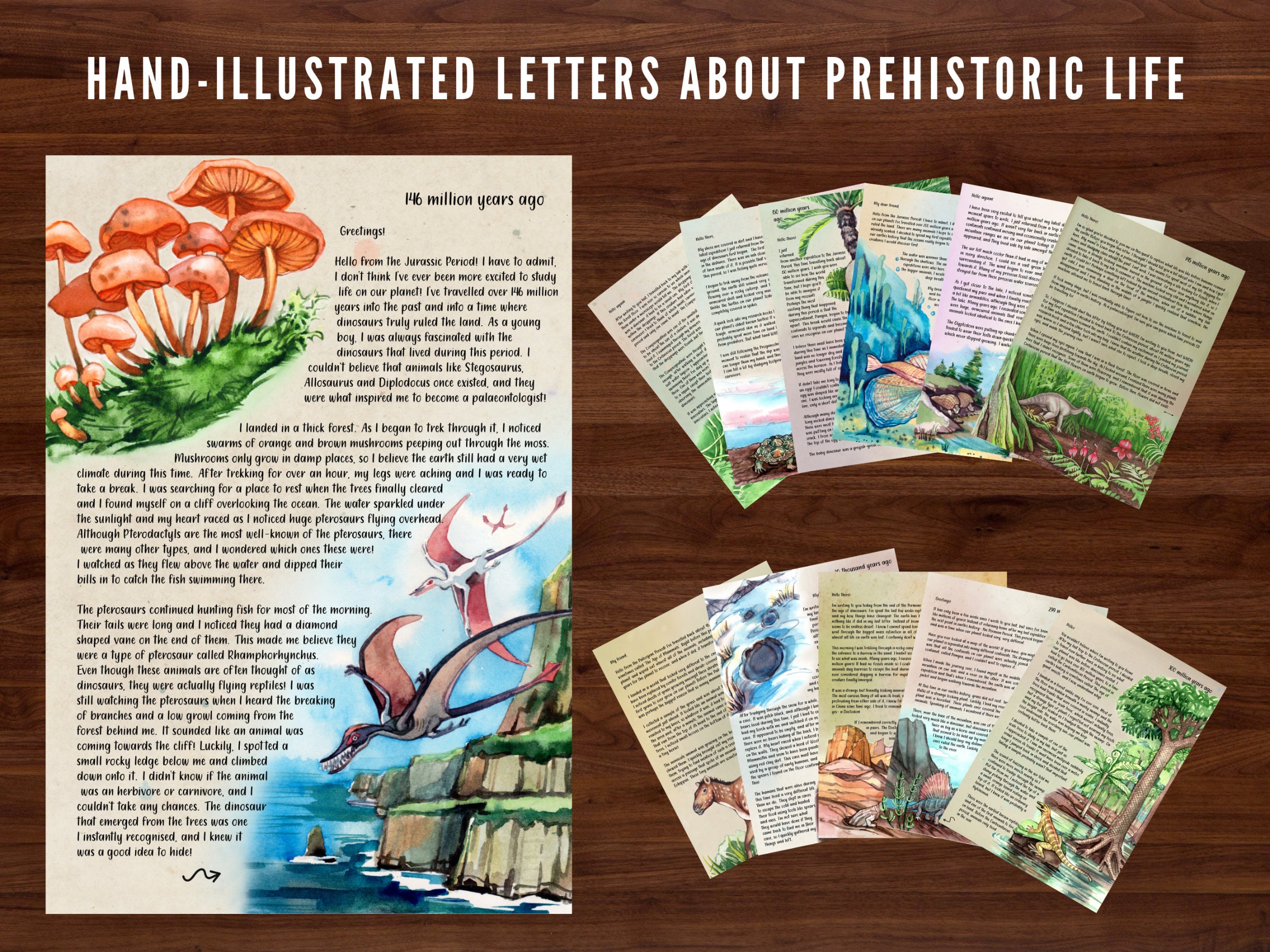 Illustrated Letters/dinosaur Fossil/kids Lesson Plans/curriculum ...