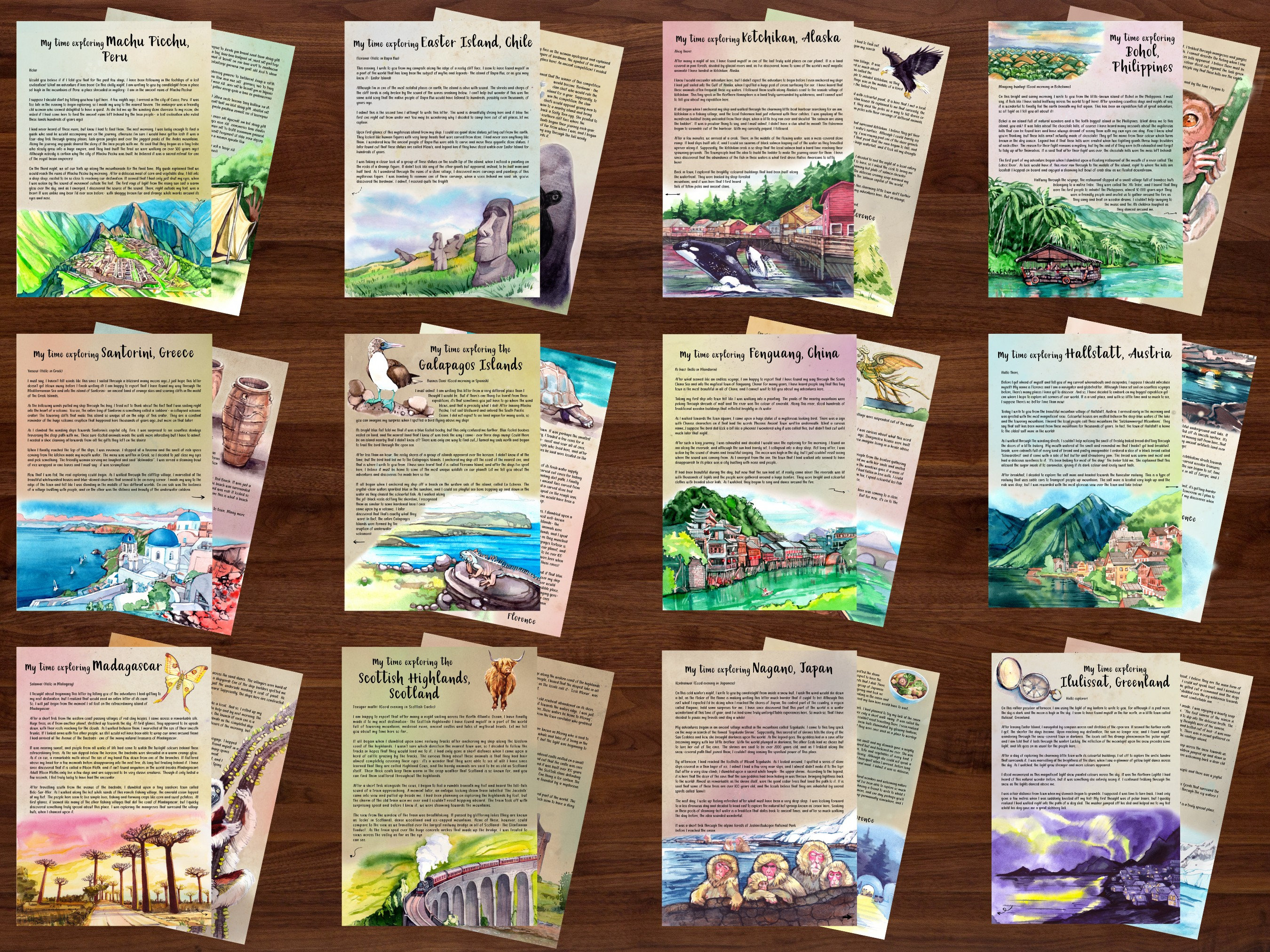 Illustrated Letters/geography for Kids/digital Travel Journal ...