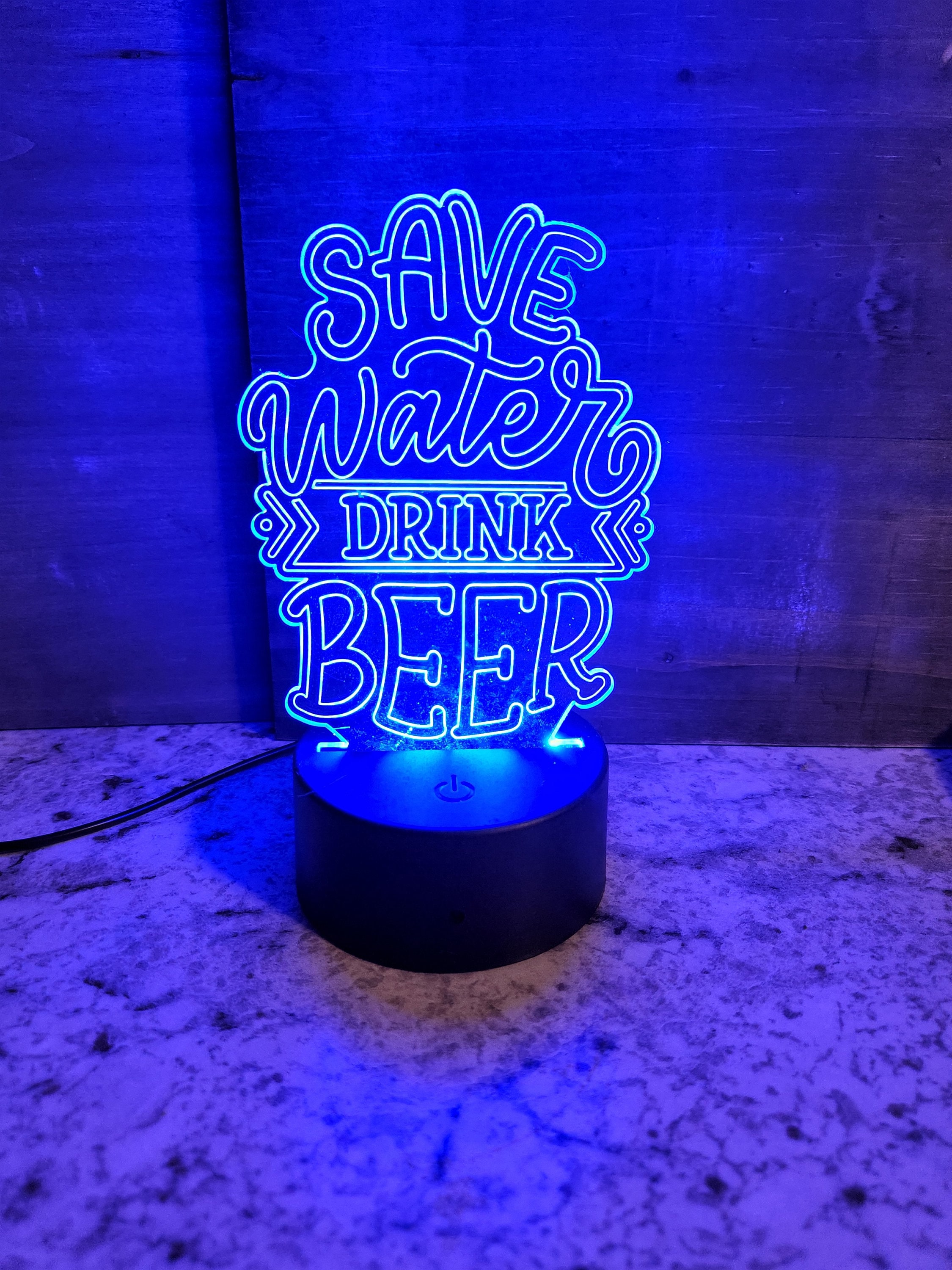 Save Water Drink Beer LED - Etsy