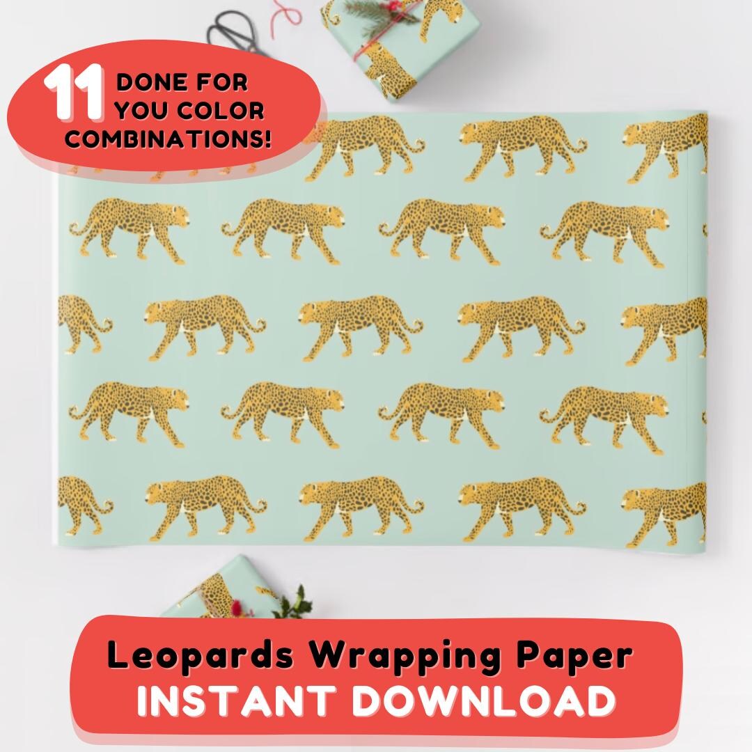 Leopards Gift Wrapping Paper Printable | Instant Download Customizable ...