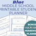 Middle School Student Planner PDF, ADHD Middle School Planner Printable ...