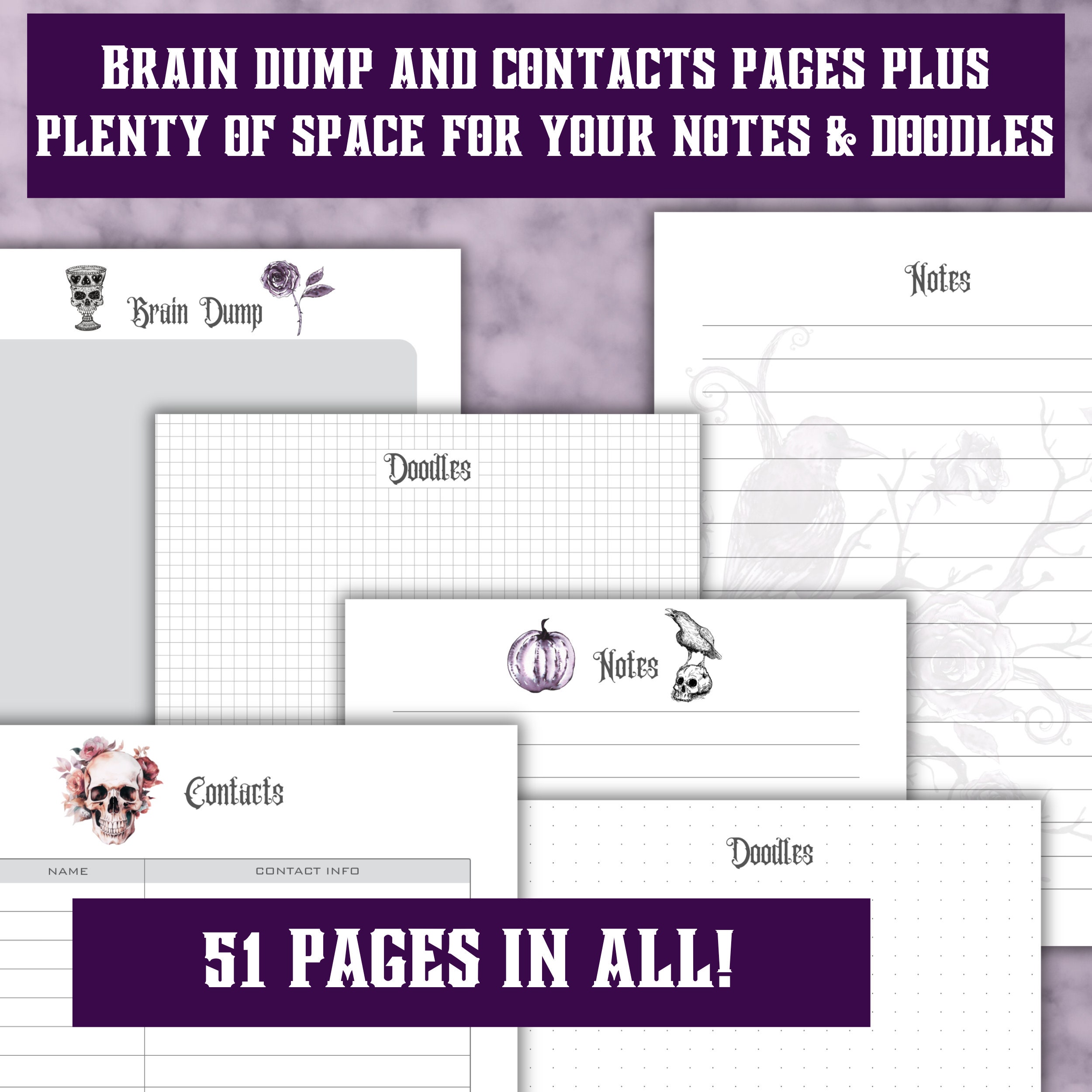 Whimsigoth Student Planner Printable, Dark Academia Printable Planner ...
