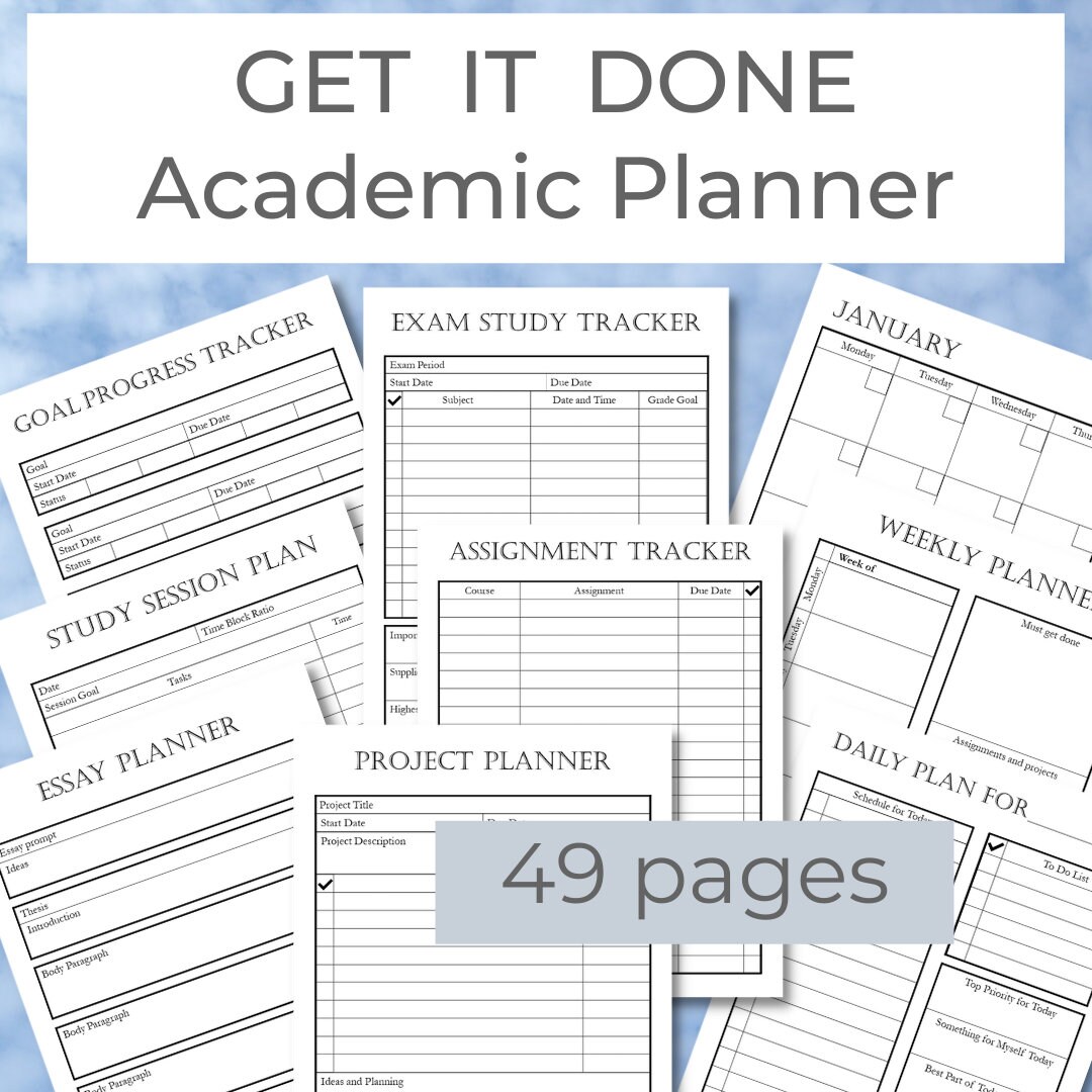 High School Student Planner Printable, Middle School Planner, College ...