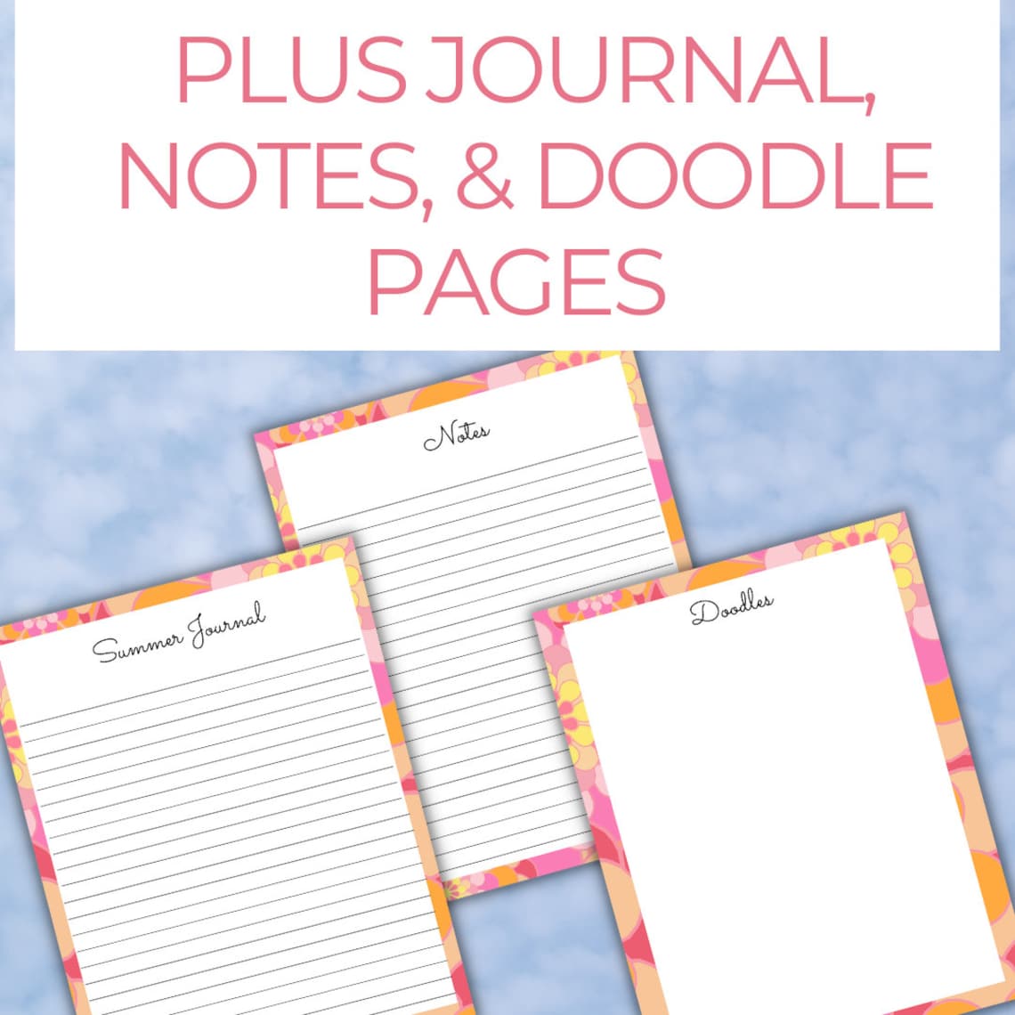 Summer Printable Planner for Teens and Tweens pink Floral - Etsy