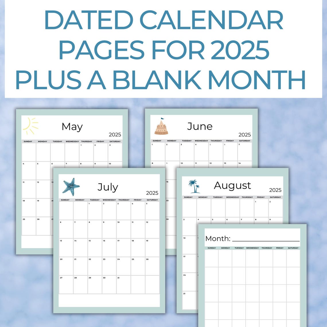 Summer Planner Printable Bundle, 2025 Summer Calendar, Summer Bucket ...