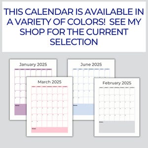 Green Printable Calendar Pages 2025, Calendar for Planner, Simple ...