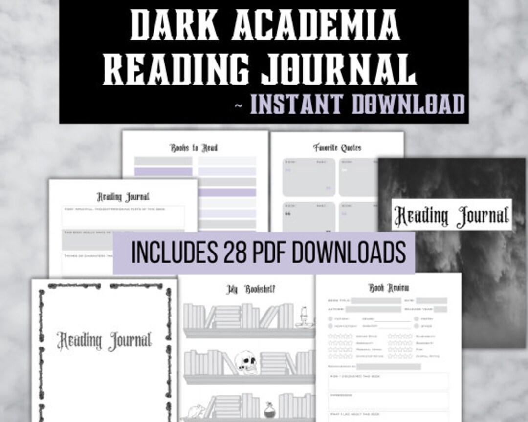 Dark Academia Reading Journal Template, Book Log, Gothic Reading Log ...