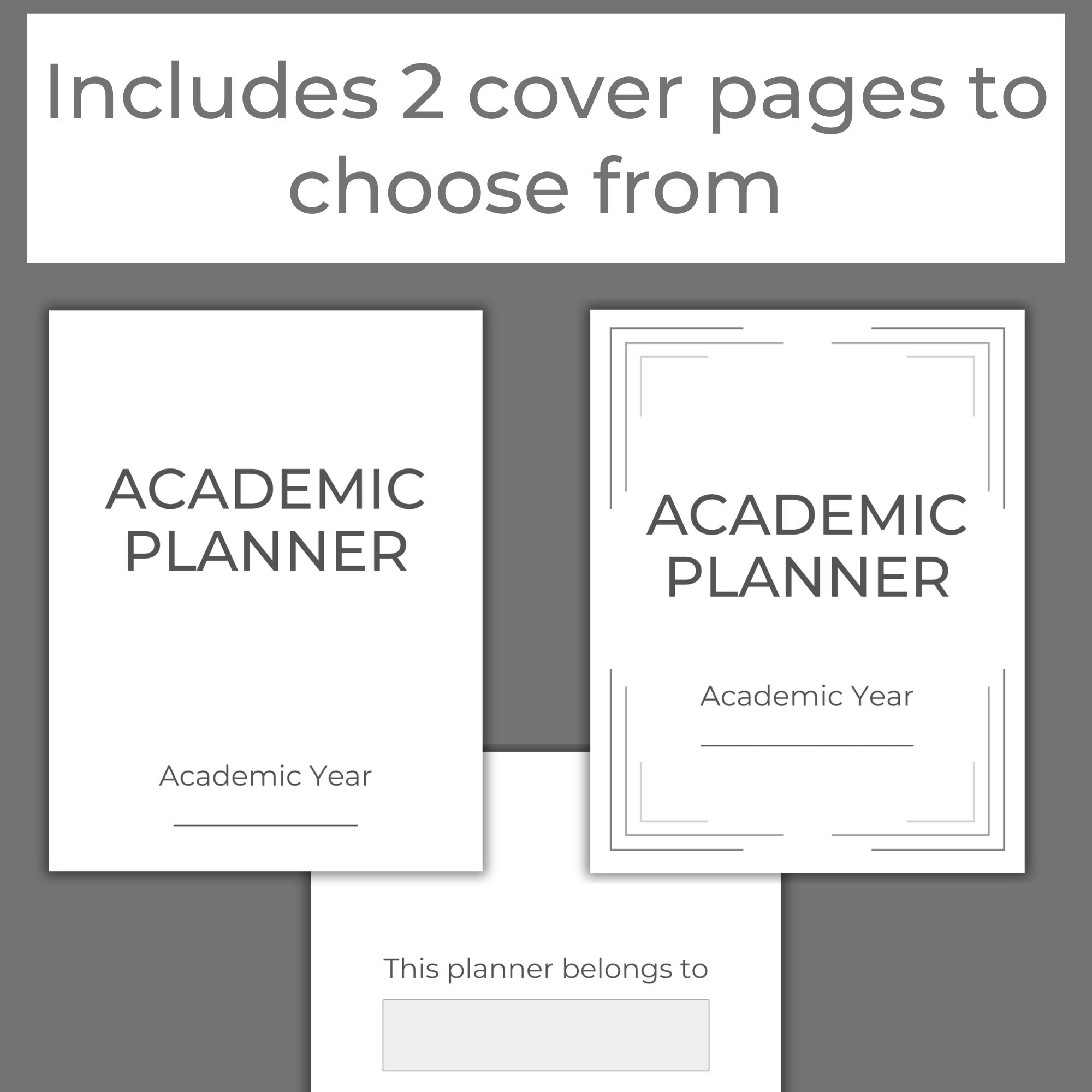 Academic Planner Simple, High School Planner Printable for Boy ...
