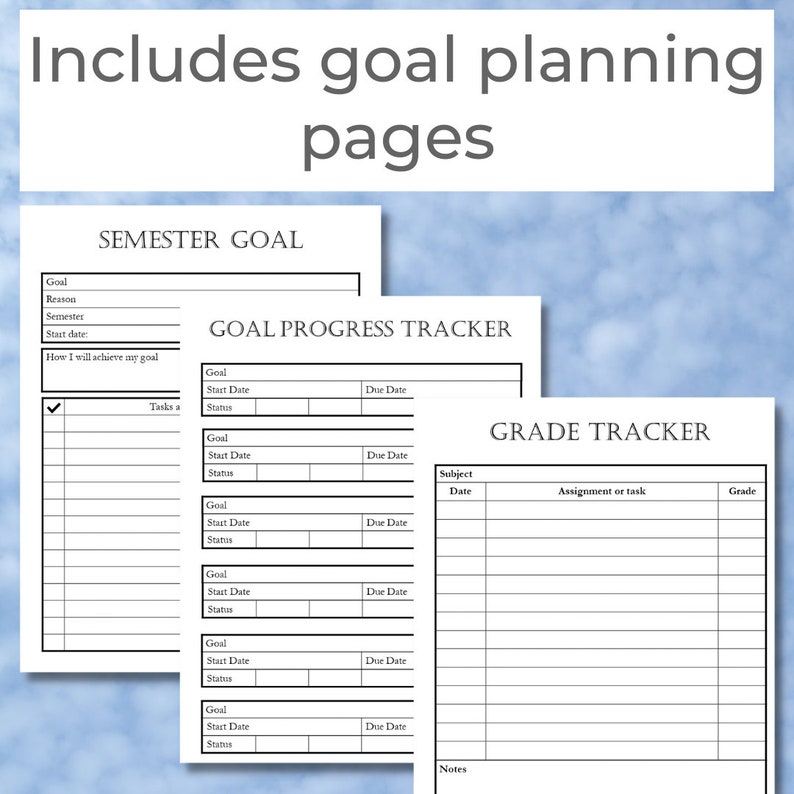 Middle School Student Planner Printable, Middle School Organization ...