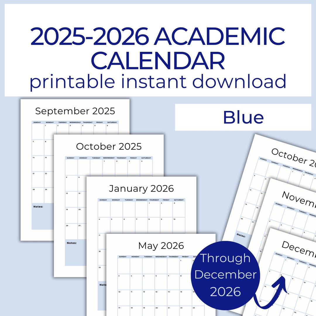Academic Calendar 2025-2026, School Year Calendar 2025-2026 Printable ...