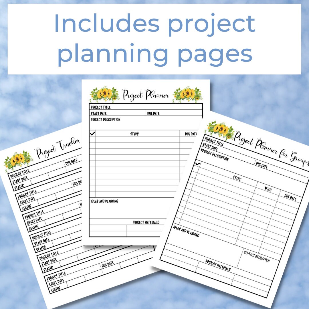 Sunflower Academic Planner for Teens High School Planner School Planner ...
