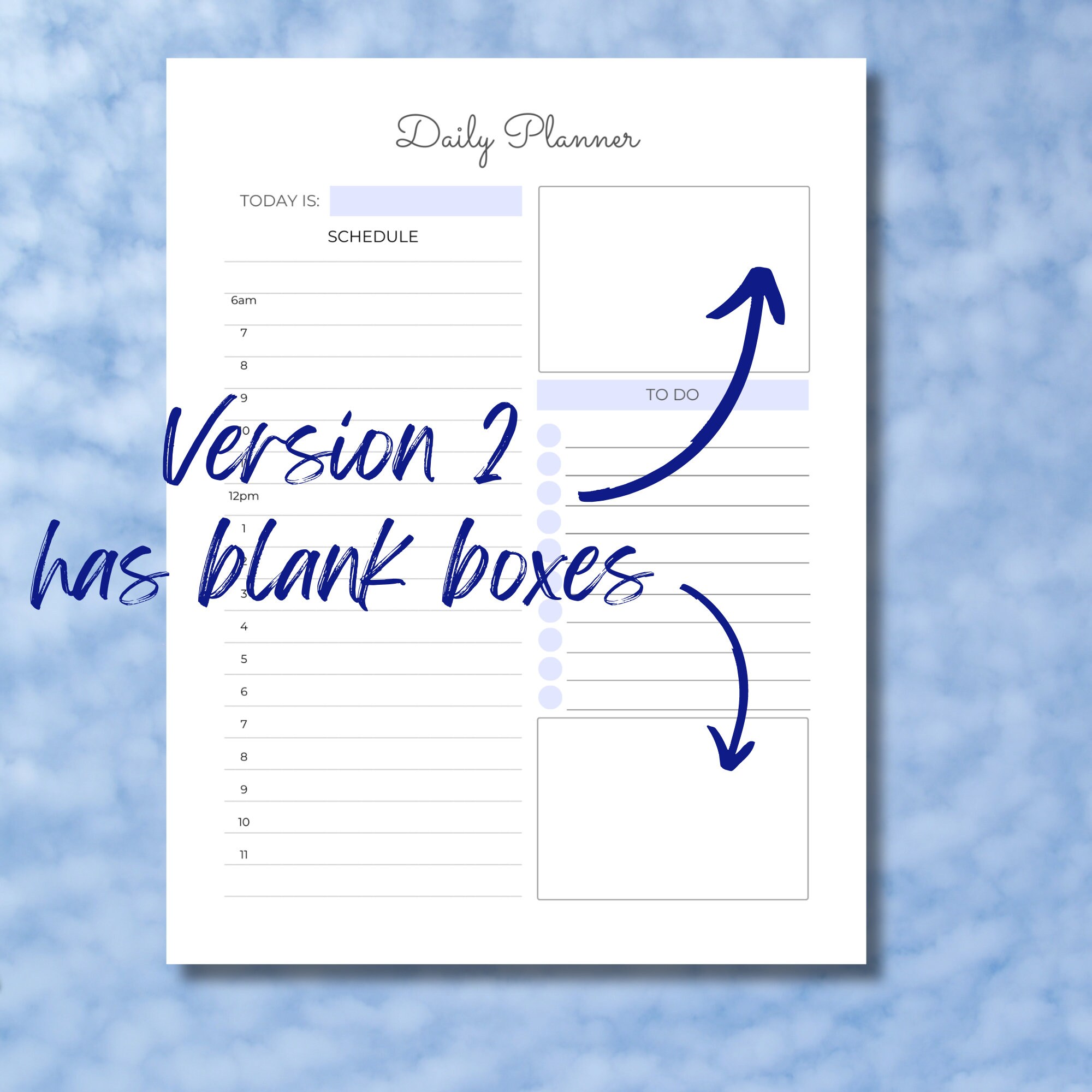 Periwinkle Daily Printable Planner Template - Daily Planner Pages for ...