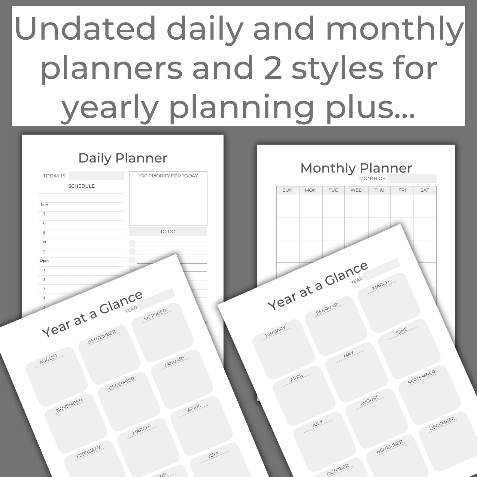 Academic Planner Simple, High School Planner Printable for Boy ...