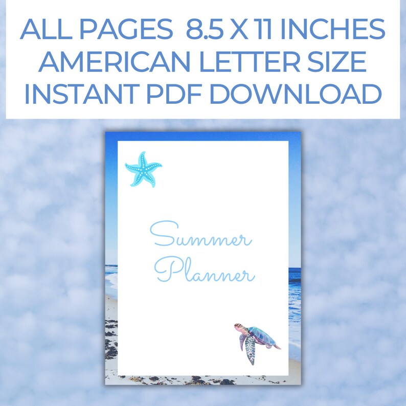 Summer Printable Planner 2024 Summer Calendar, Ocean Planner, Teen ...