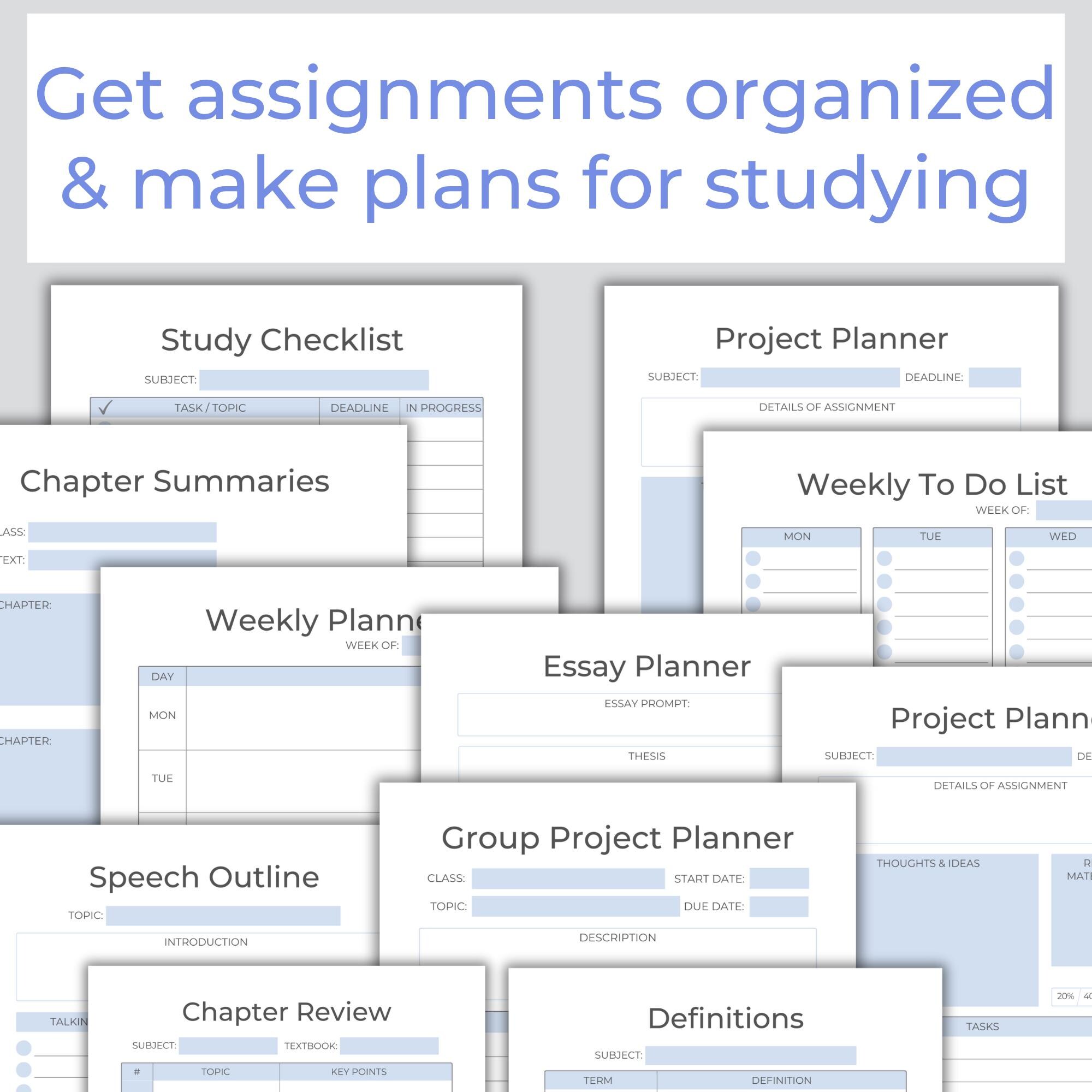 2025 Middle School Planner Printable Academic Planner Calendar, ADHD ...