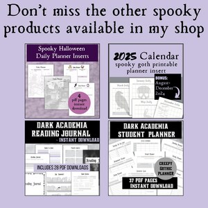 Spooky Weekly Planner Pages, Weekly Planner Gothic Victorian Printable ...
