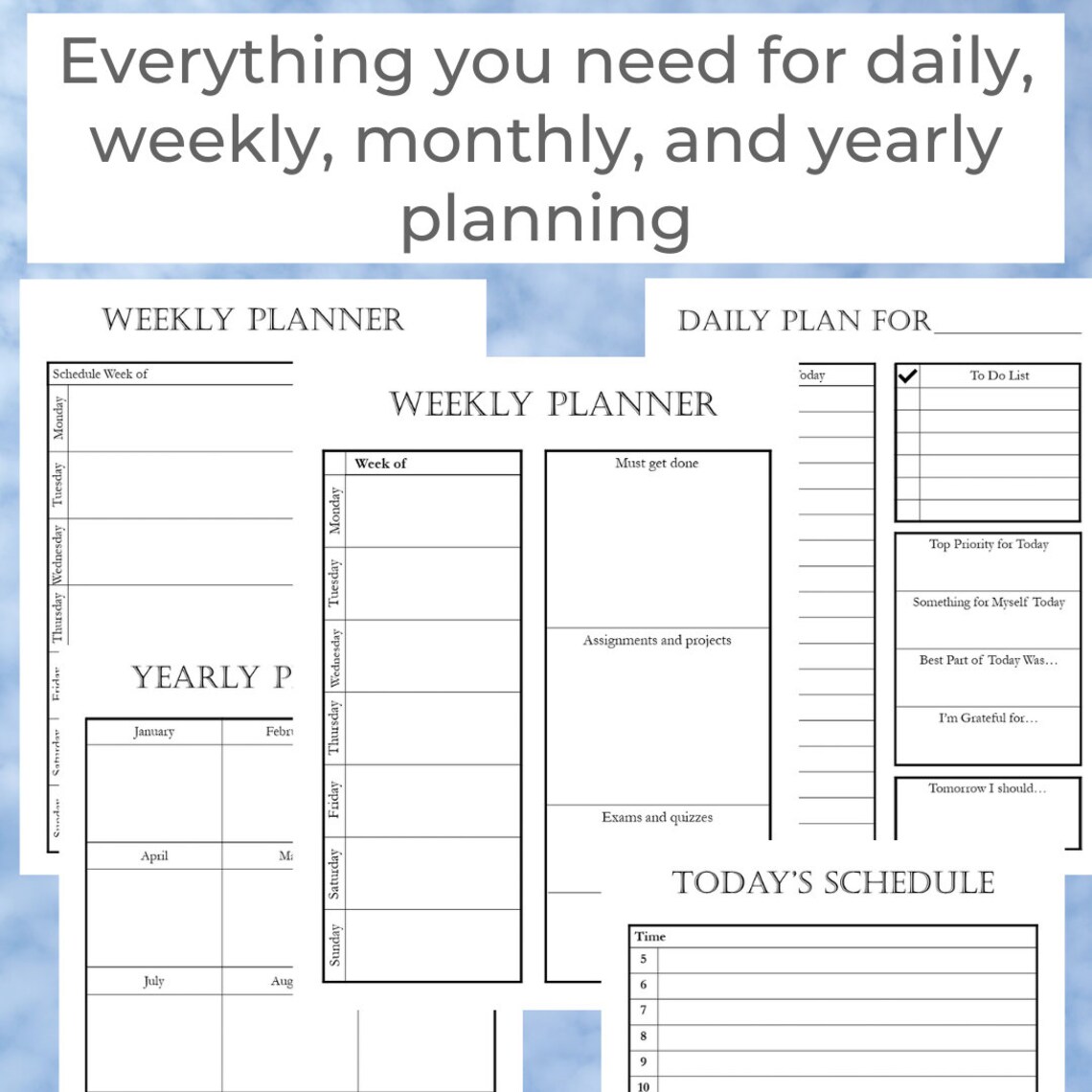 Middle School Student Planner Printable, Middle School Organization ...