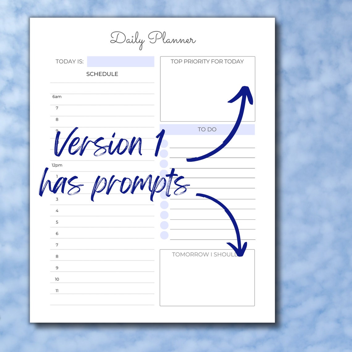Periwinkle Daily Printable Planner Template - Daily Planner Pages for ...