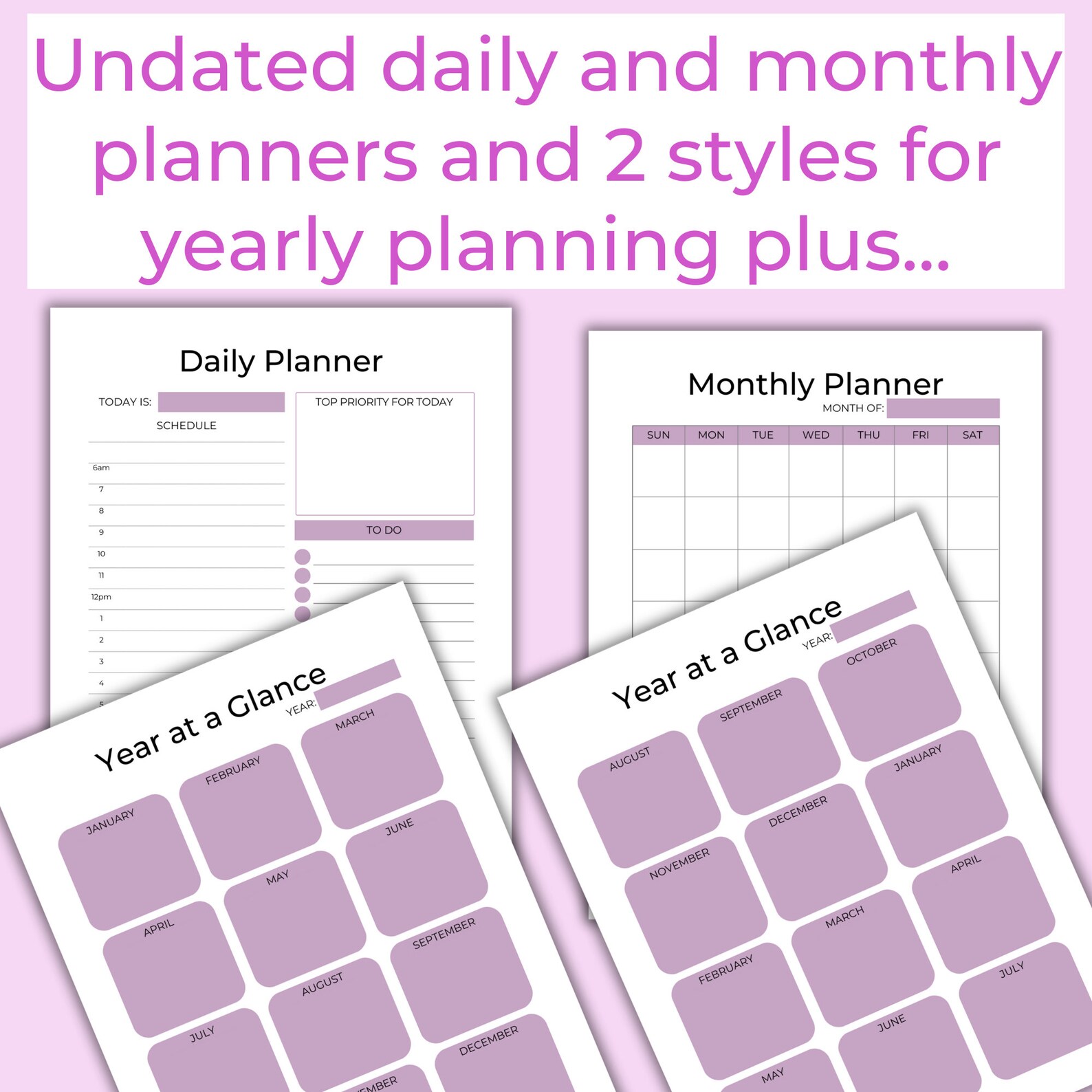 Purple Middle School Student Planner Printable, Pretty Planner Middle ...