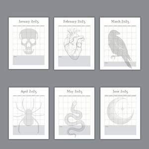 2025 Spooky Goth Calendar Download, Goth Printable Planner Pages ...