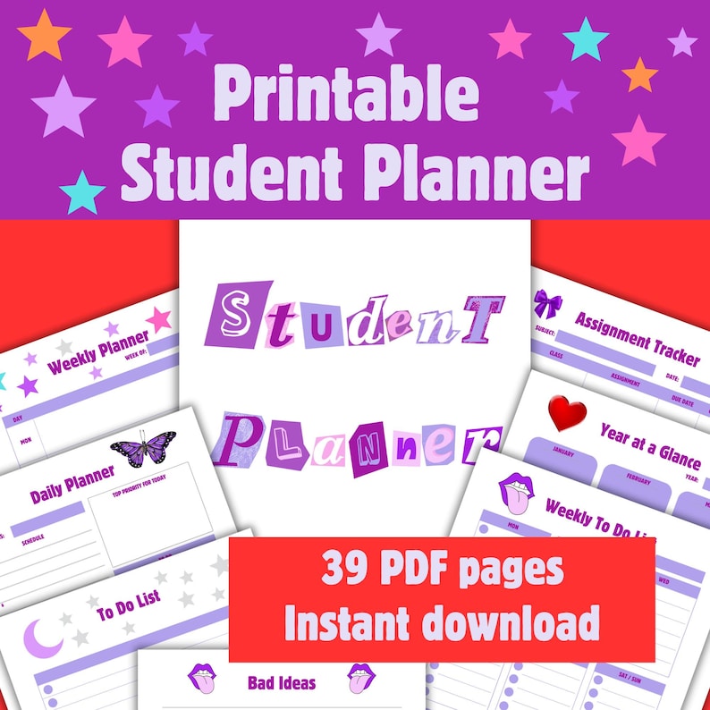 Guts 2024 Student Planner Printable, Bad Idea Right, High School Planner Study Planner for Teen ...