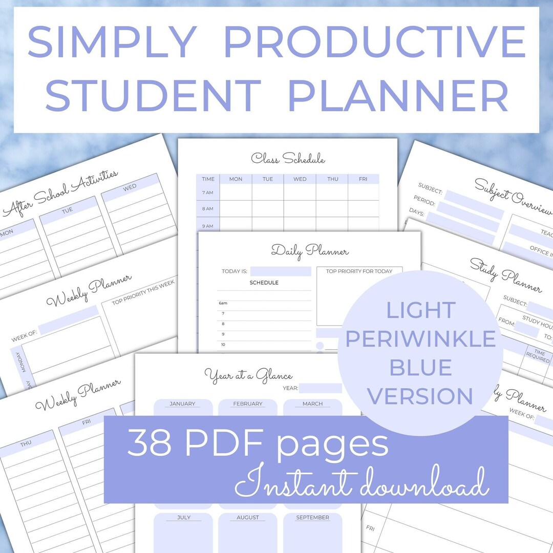 Academic Planner Printable, Goal Setting for High School, Middle School ...