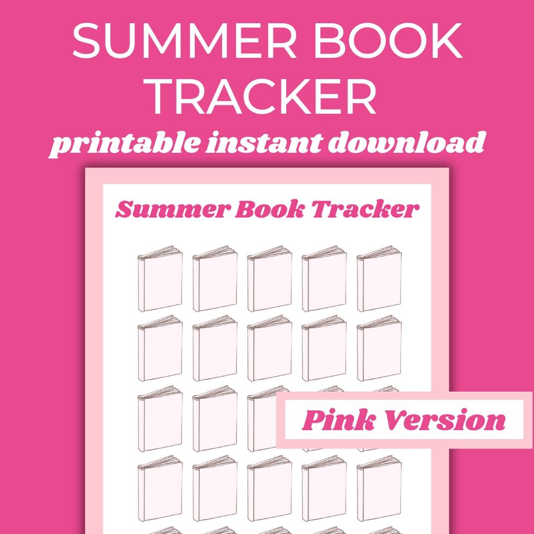 Pink Summer Printable Reading Tracker PDF, Teen Reading Log Tracker ...