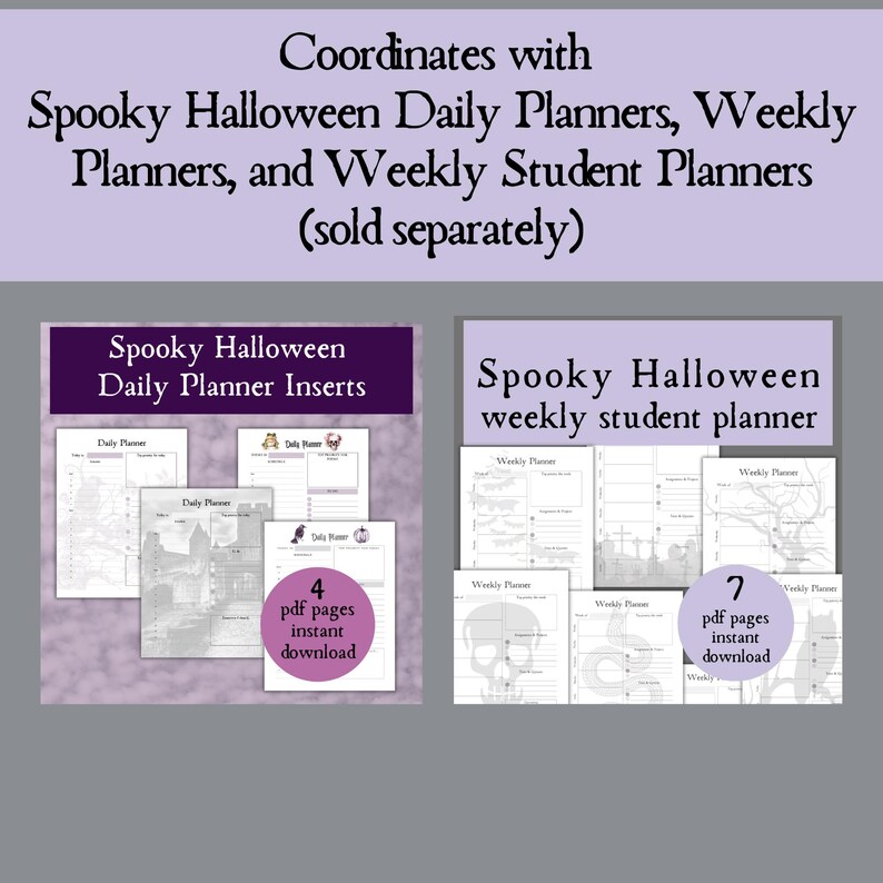 2025 Spooky Goth Calendar Download, Goth Printable Planner Pages ...