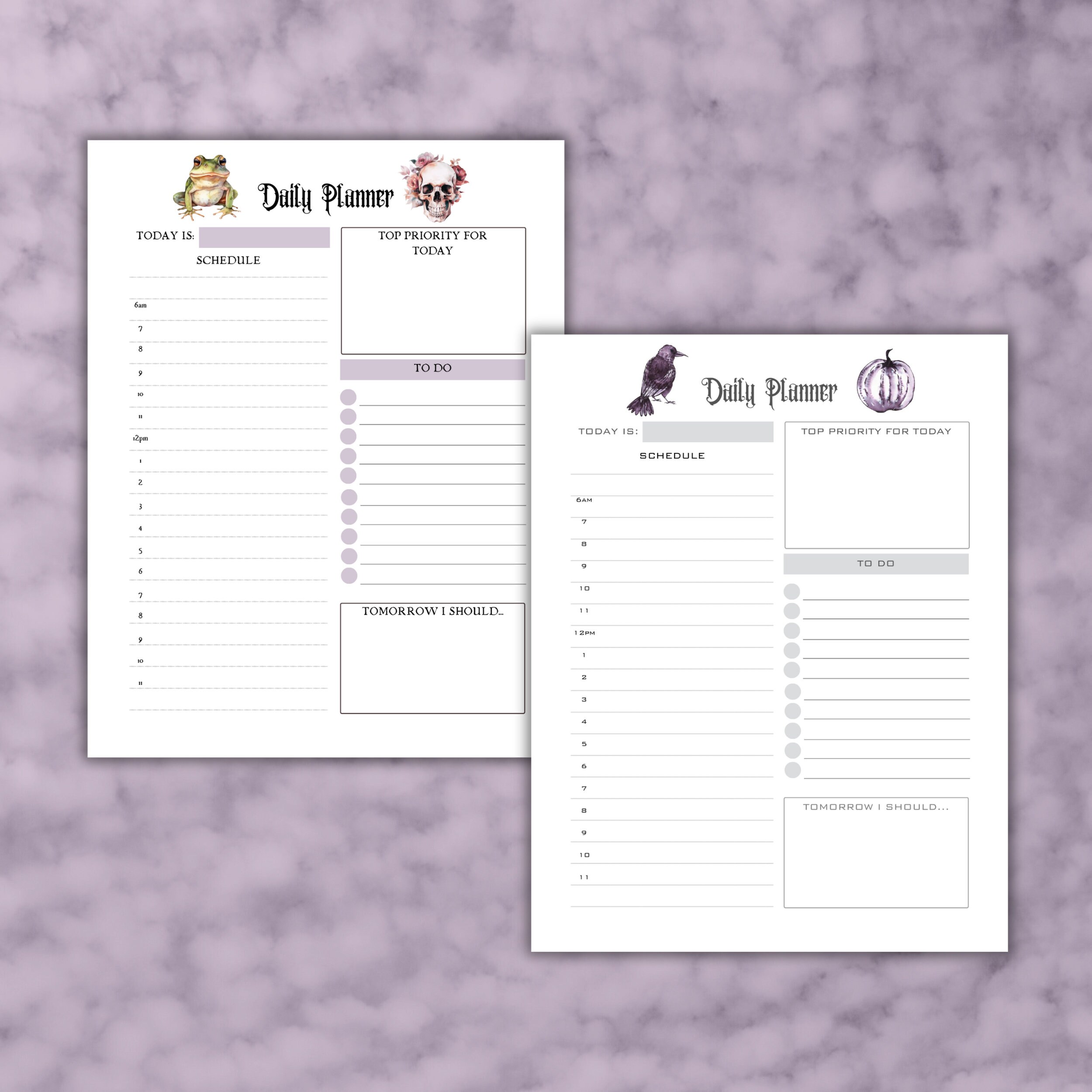 Spooky Planner Daily Pages, Planner Inserts for Halloween, Goth ...