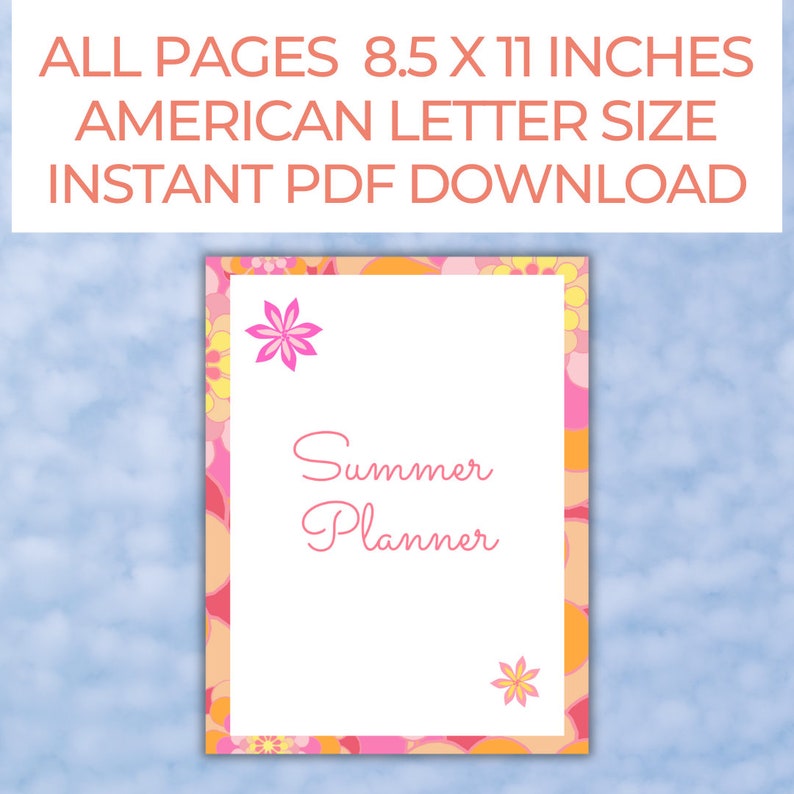 Summer Planner for Teens, 2025 Summer Calendar Pink Floral Printable ...