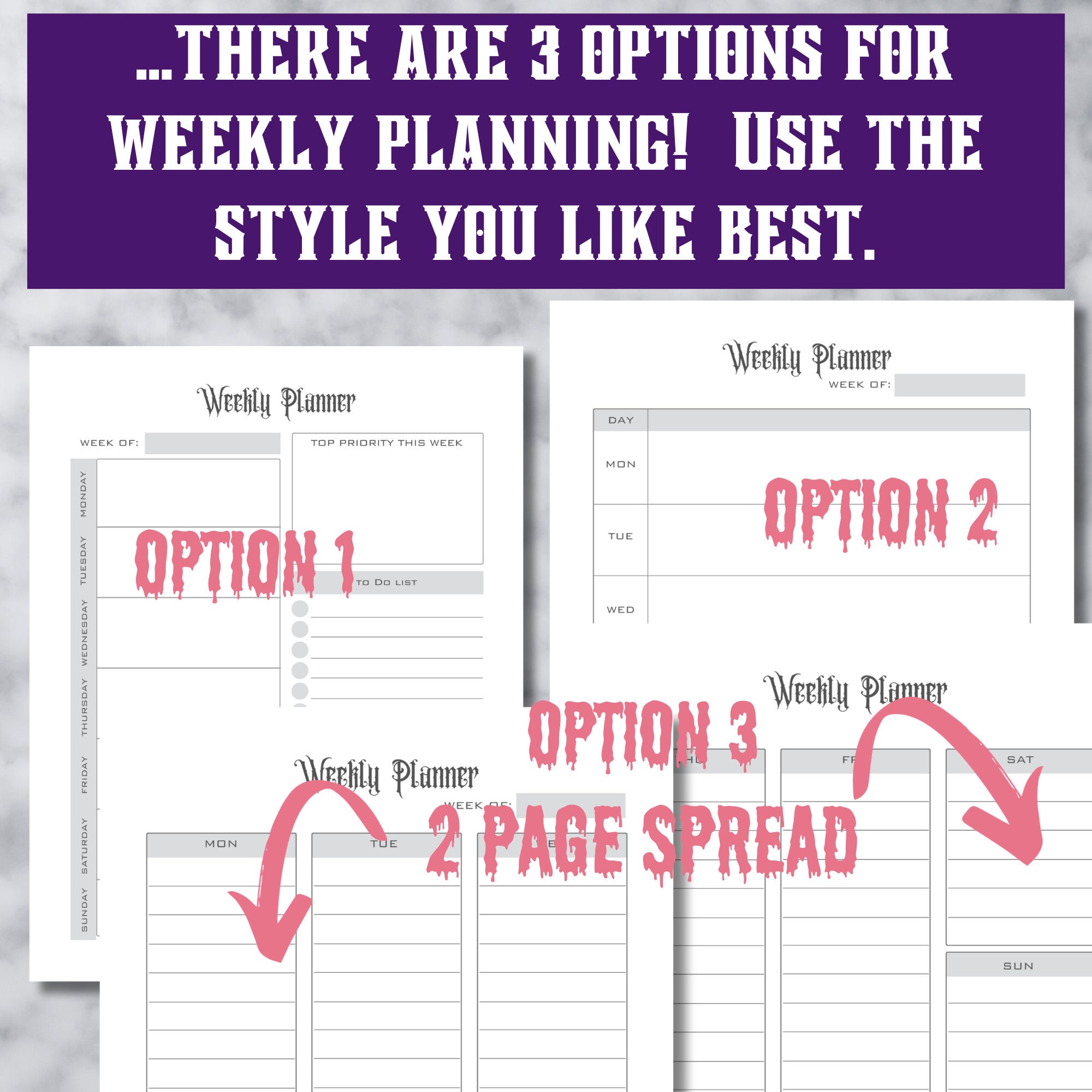 Dark Academia Printable Bundle, Gothic Student Planner Reading Journal ...