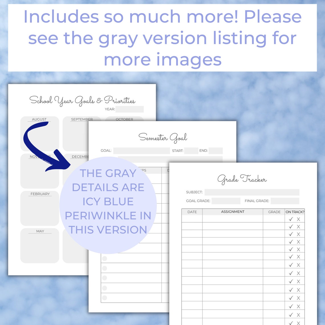 Aesthetic Student Planner Printable, Goal Setting Planner for High ...