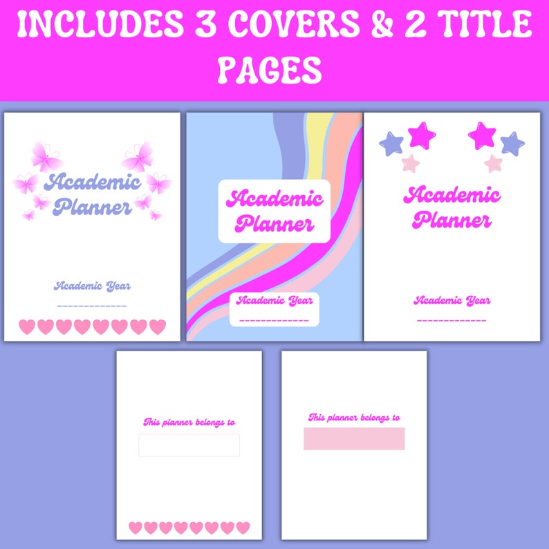 Y2K 90s Student Planner Printable Pink, High School Middle School ...
