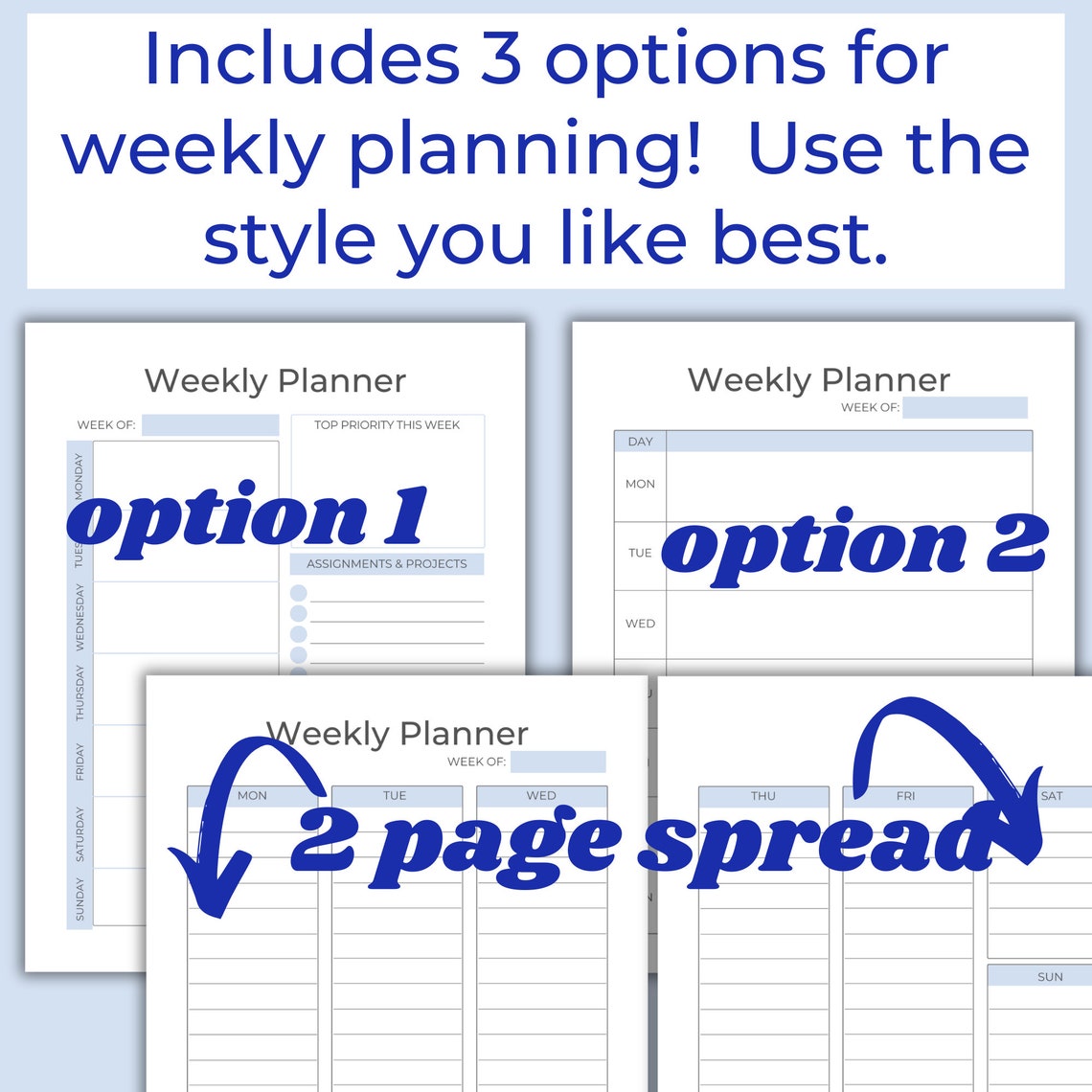 Middle School Student Planner PDF, ADHD Middle School Planner Printable ...