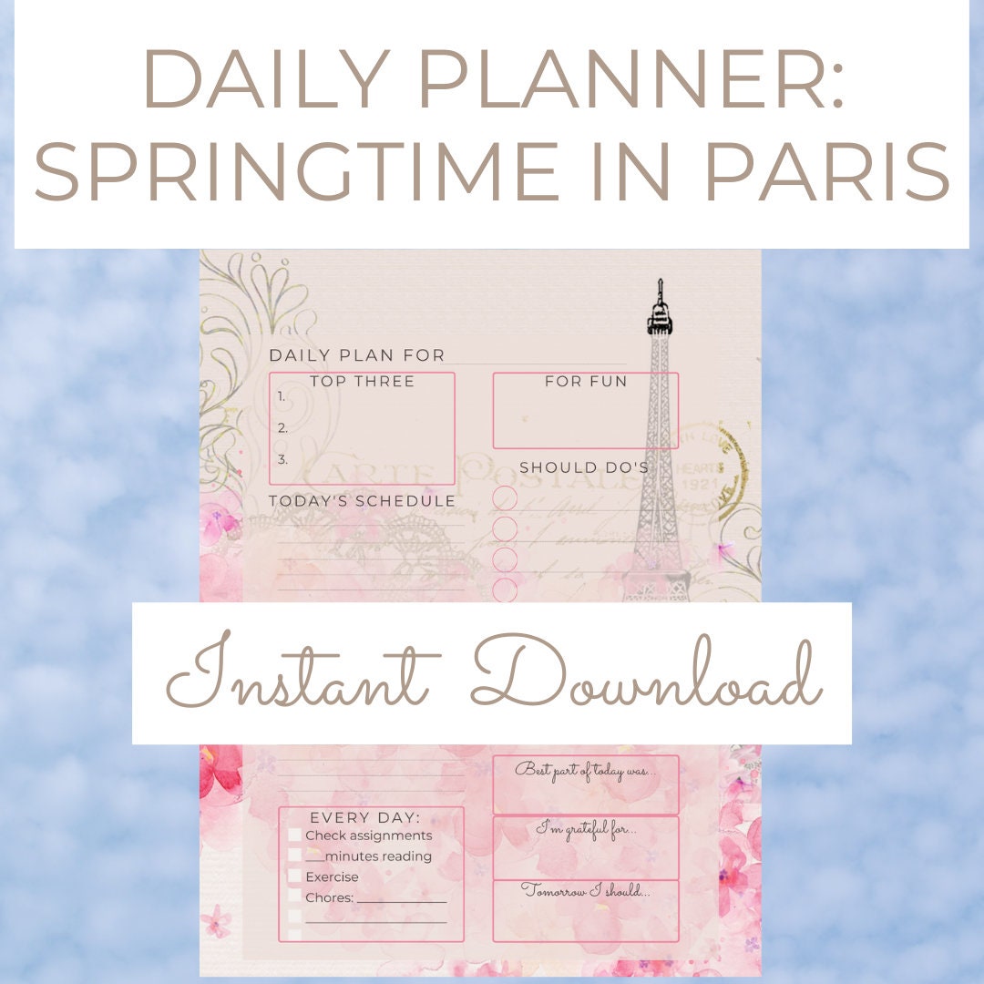 Spring Printable Daily Planner Bundle Spring Planner Variety - Etsy