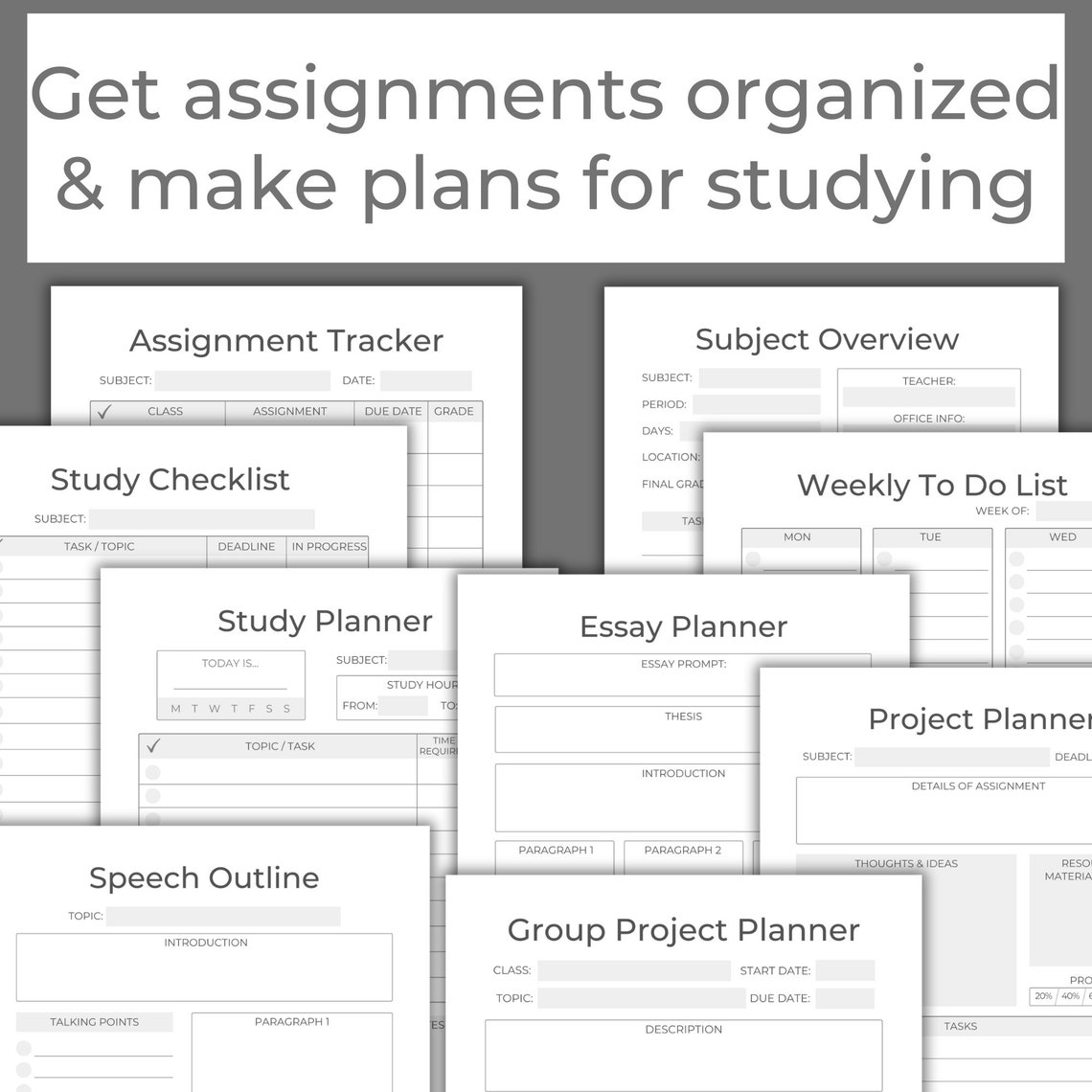 2025 Middle School Planner Printable, Middle School Organization ...