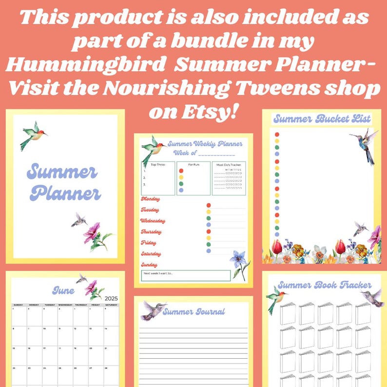Summer Reading Log Printable, Hummingbird Printable Book Log Download ...