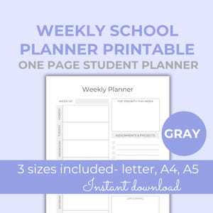 Middle School Planner Printable, Middle School Organization, ADHD ...