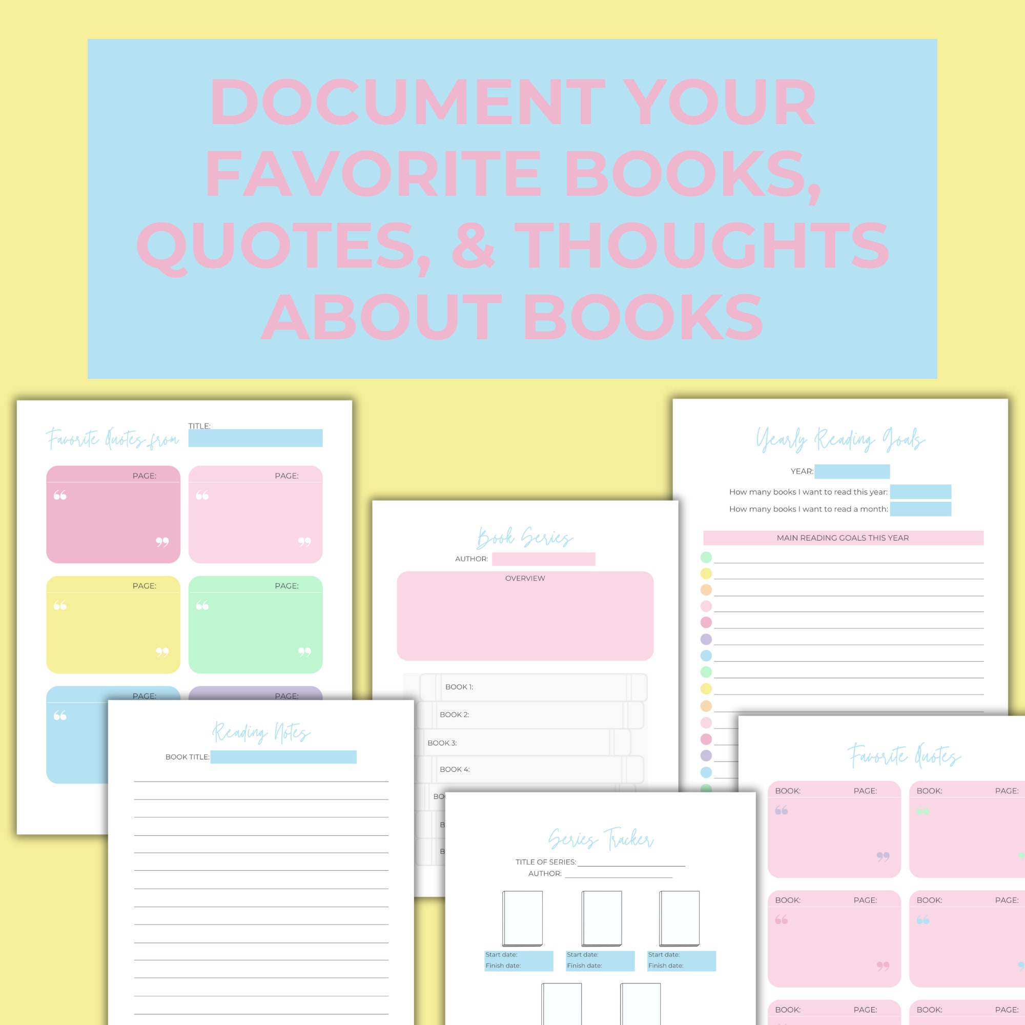 Rainbow Reading Journal Template, Ultimate Reading Planner, Reading Log ...