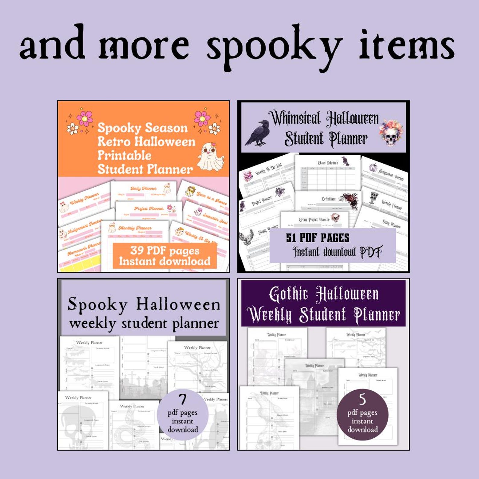 Spooky Weekly Planner Pages, Weekly Planner Gothic Victorian Printable ...