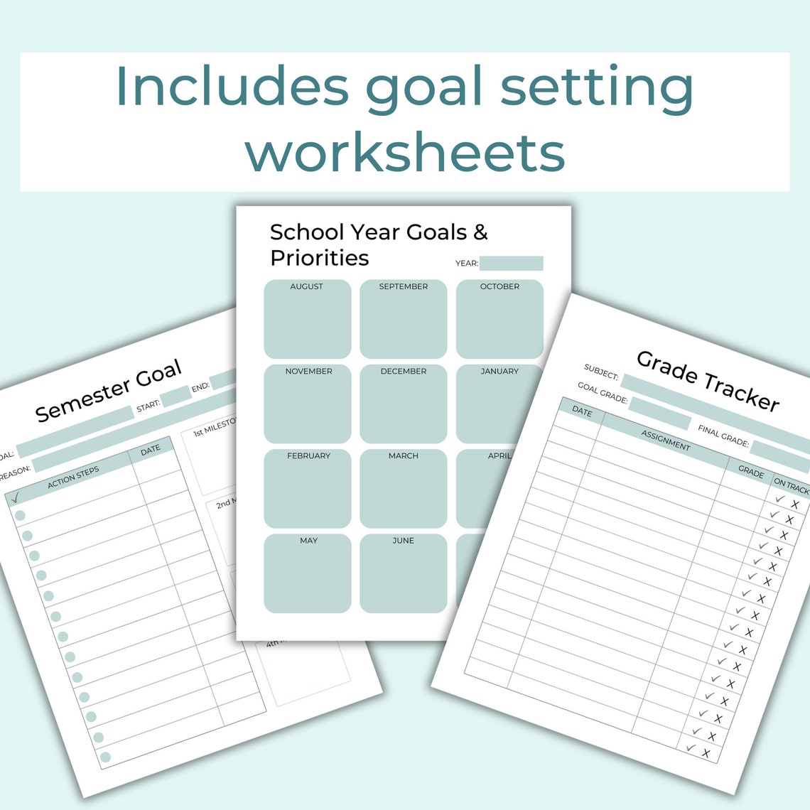 Middle School Student Planner Printable, ADHD Middle School Planner ...