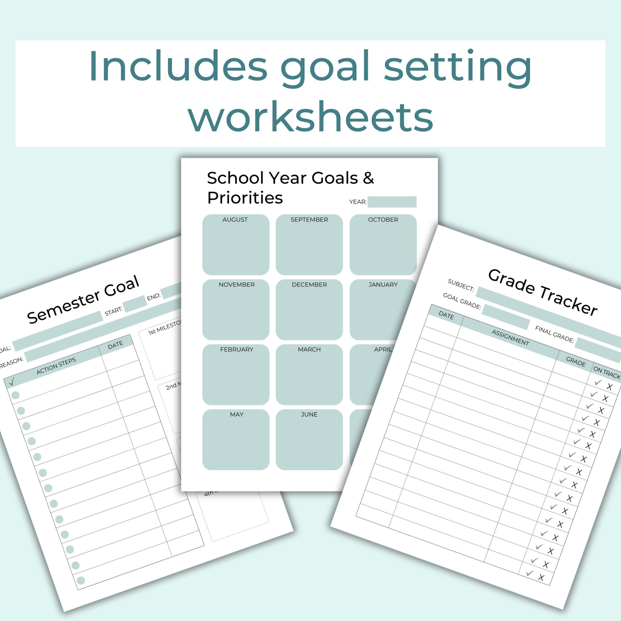 Middle School Student Planner Printable, ADHD Middle School Planner ...