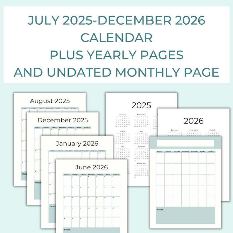 2025-2026 Middle School Planner Printable Green, Student Homework ...
