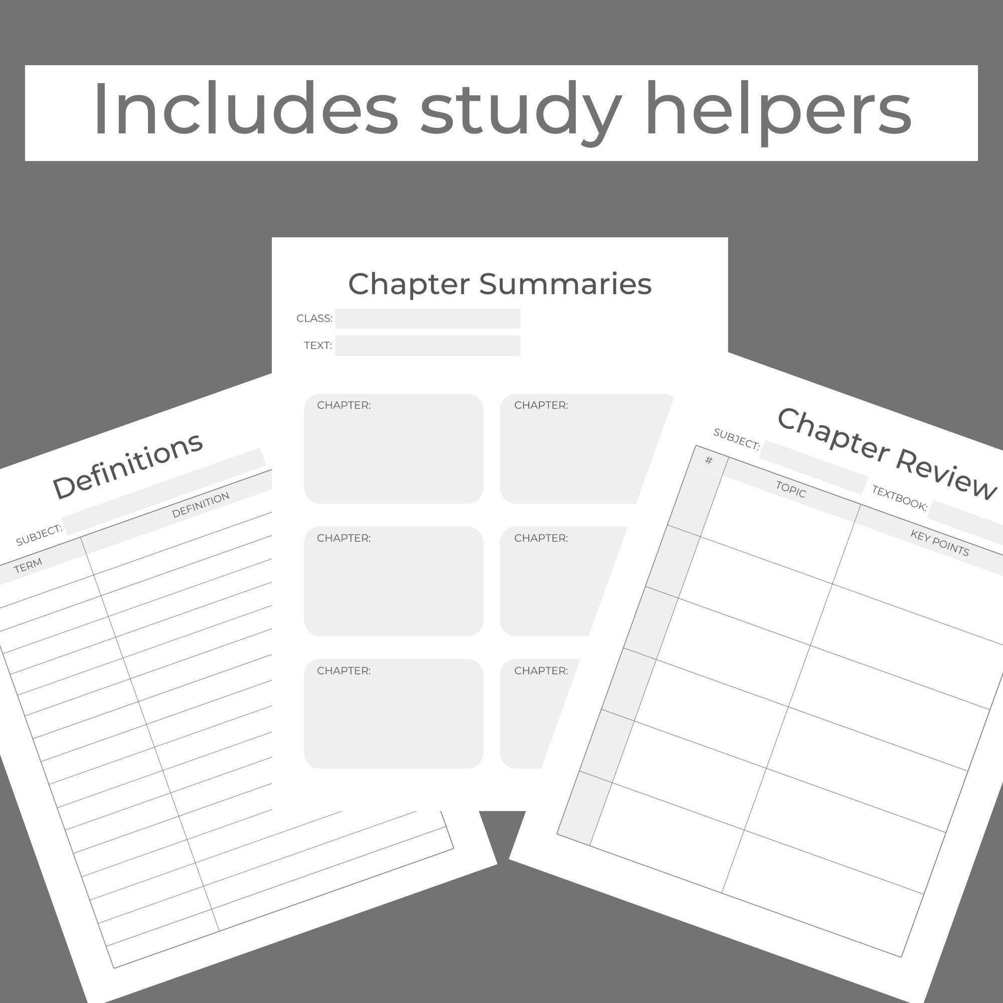 Academic Planner Simple, High School Planner Printable for Boy ...