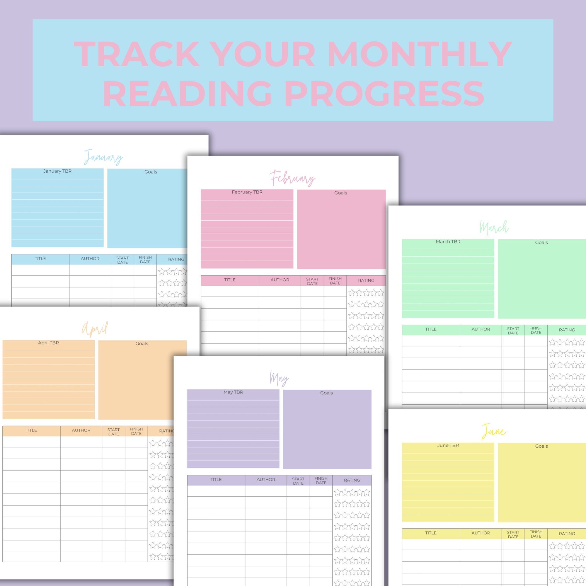Rainbow Reading Journal Template, Ultimate Reading Planner, Reading Log ...
