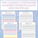 Homework Planner Printable, Middle School Planner, Study Planner ...
