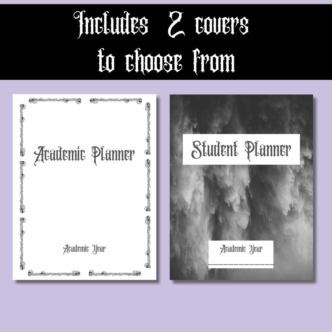 Gothic Printable Planner Inserts A5, Dark Academia Planner Goth, High ...