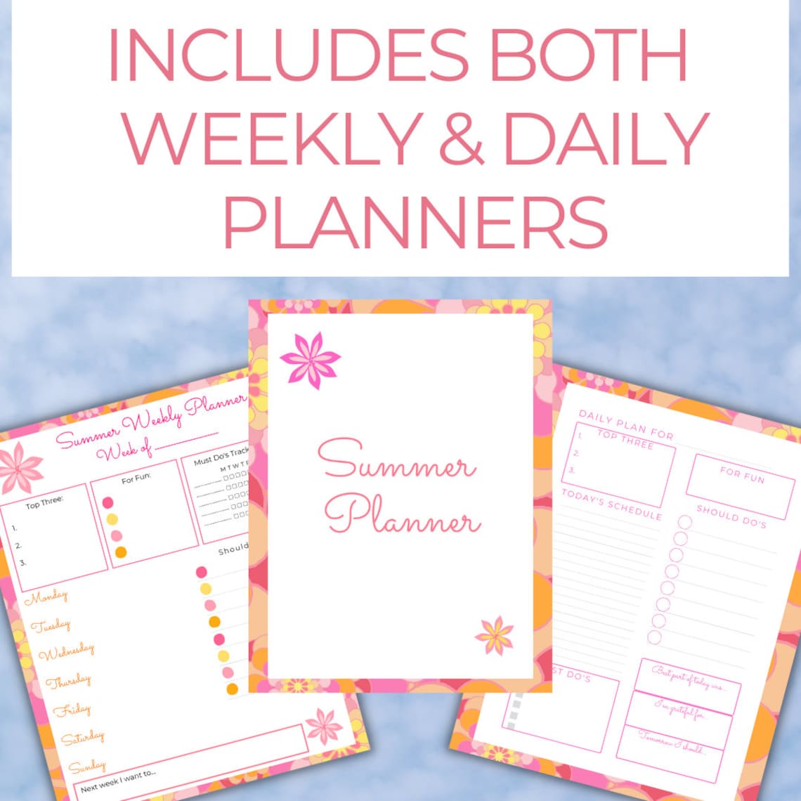 Summer Printable Planner for Teens and Tweens pink Floral - Etsy