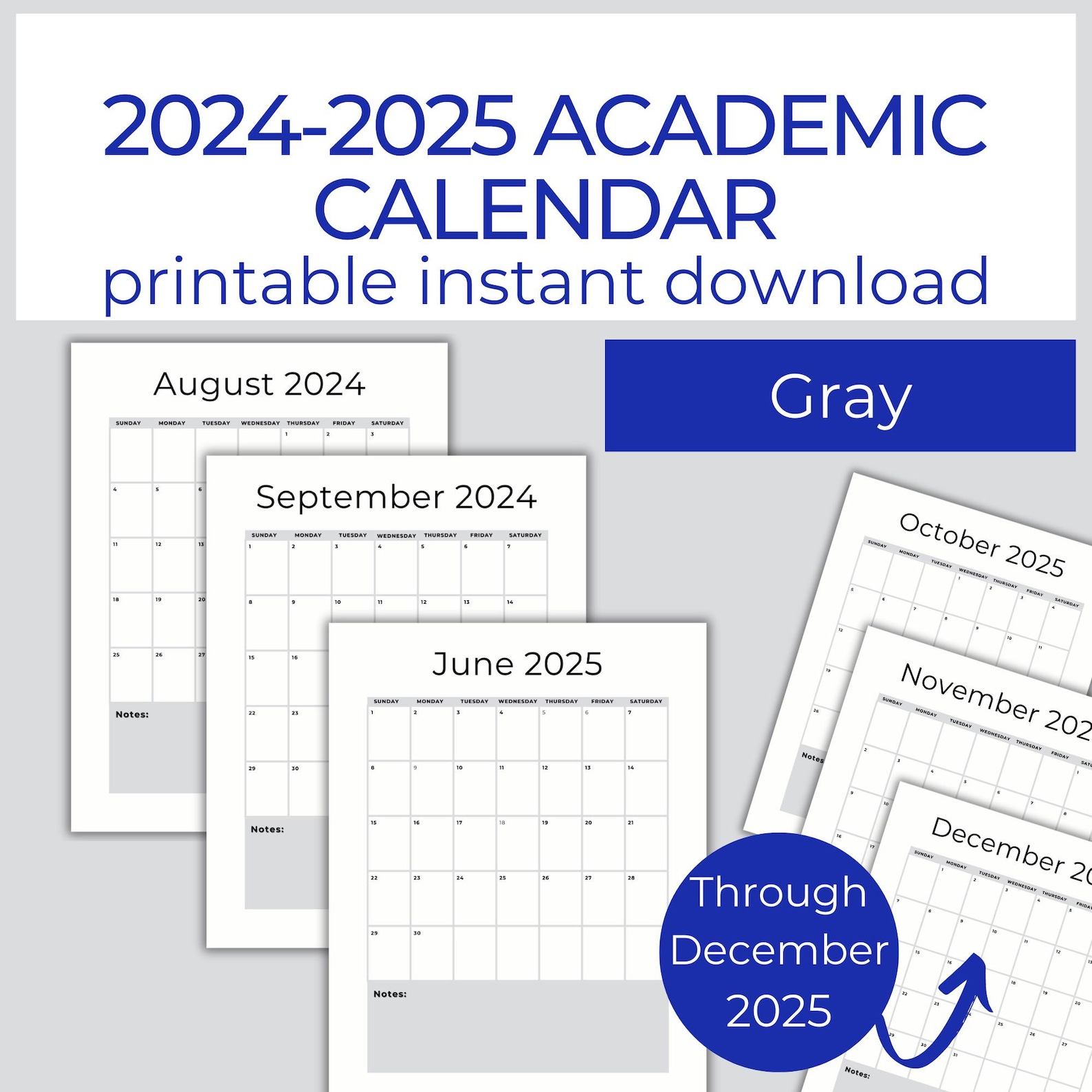 2024-2025 Academic Calendar Printable, Simple Dated Calendar School ...